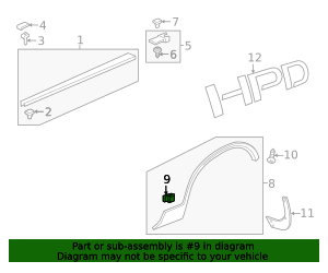 2012-2024 Honda Wheel Opening Molding Clip 91513-T0A-A11 | Hendrick Honda Parts