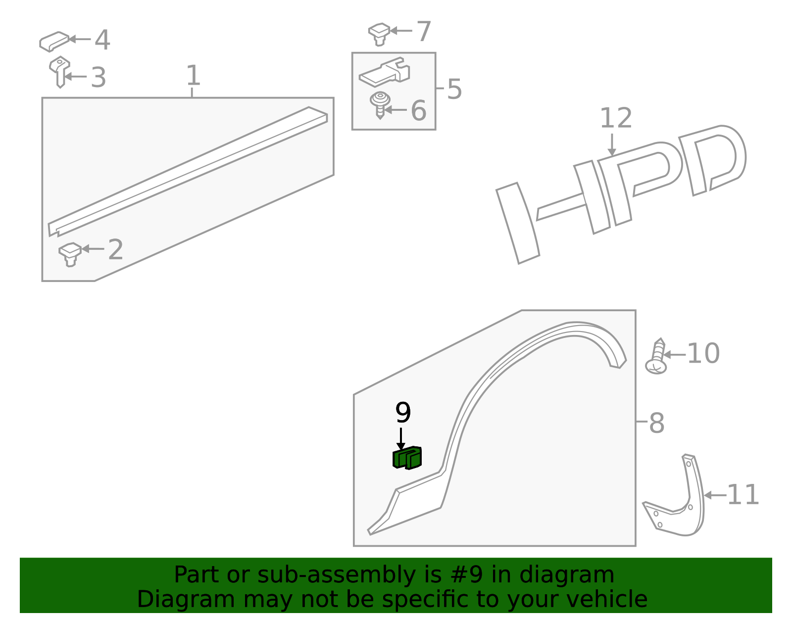 2012-2025 Honda Wheel Opening Molding Clip 91513-T0A-A11 | Honda Factory Parts