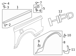 2012-2024 Honda Wheel Opening Molding Clip 91513-T0A-A11 | Cheaper Honda Parts