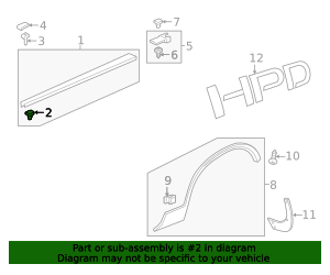 91504-T6Z-A01 - Upper Molding Clip 2017-2023 Honda Ridgeline | Honda ...