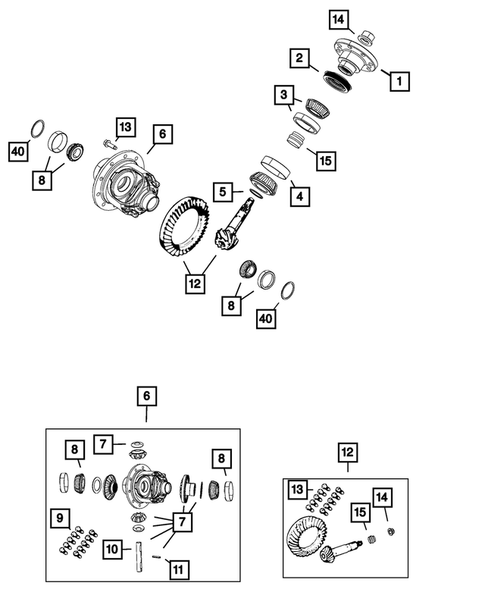 Front Axle; Housing, Differential and Vent for 2018 Jeep Wrangler ...