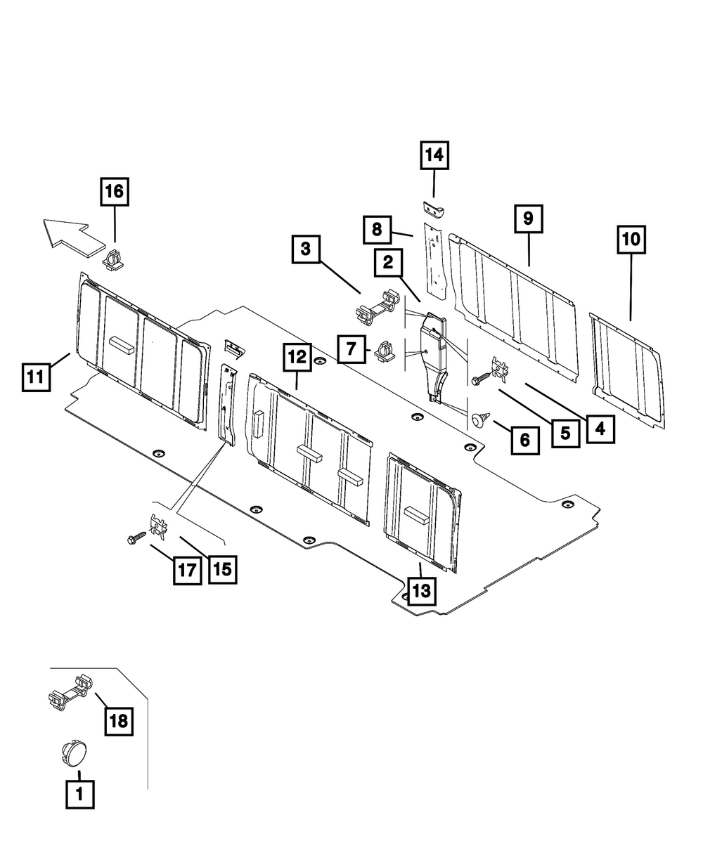 5RN97LXEAA - Cargo Compartment Panel 2016-2025 Ram | Big 3 Auto Parts