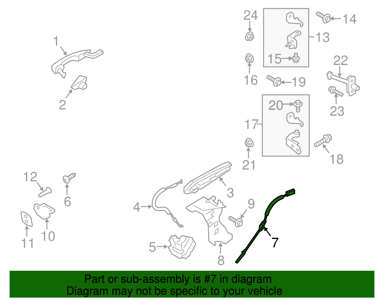 2013-2020 Ford OEM NEW 2013-2020 Ford Fusion Left Lock Cable Assembly ...