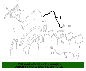 51-17-7-459-464 - Fuel Filler Door Release Cable 2018-2021 BMW ...