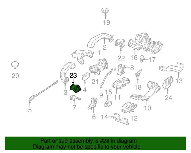 166-830-91-00-2A17 - Dashboard Air Vent 2015-2019 Mercedes-Benz ...