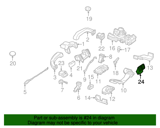 166-830-05-54-2A17 - Dashboard Air Vent 2012-2019 Mercedes-Benz ...