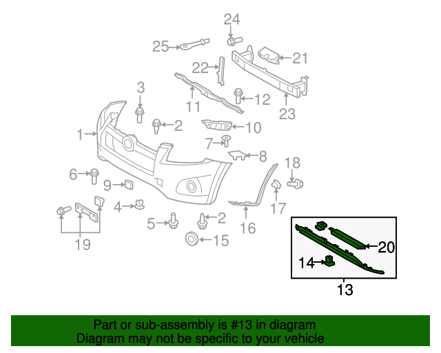 53113-0R030 - Lower Grille - 2009-2012 Toyota RAV4 | OEM Genuine Toyota ...