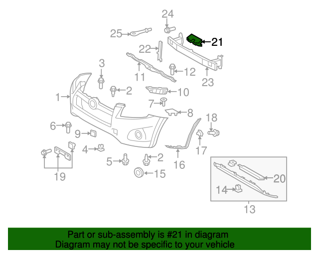 2006-2012 Toyota RAV4 Energy Absorber 52614-0R010 | Toyota Parts
