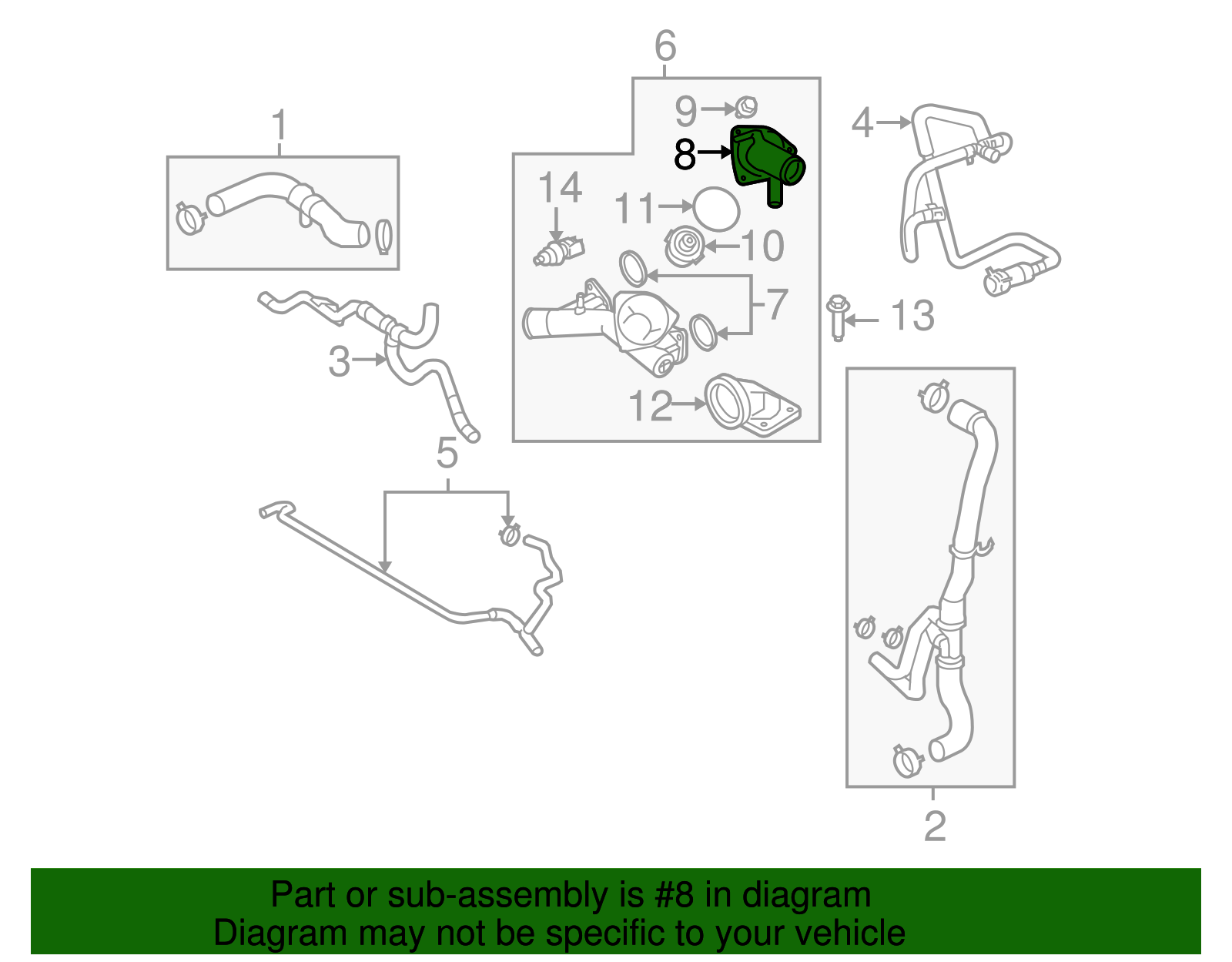 2005-2009 Land Rover Thermostat Outlet 4624378 | OEM Parts Online