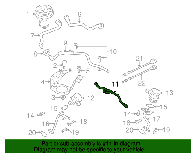 2011-2012 Audi S5 Egr Pipe 079-131-605-AQ | Audi USA Parts