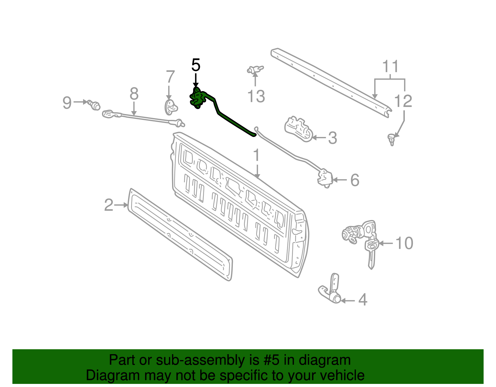 2000-2006 Toyota Tundra Tailgate Latch (Right) 65780-0C010 | OEM Parts ...
