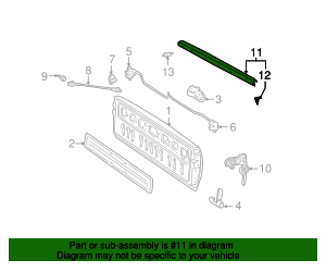 65717-0C010 - Tailgate Molding 2001-2006 Toyota Tundra ...