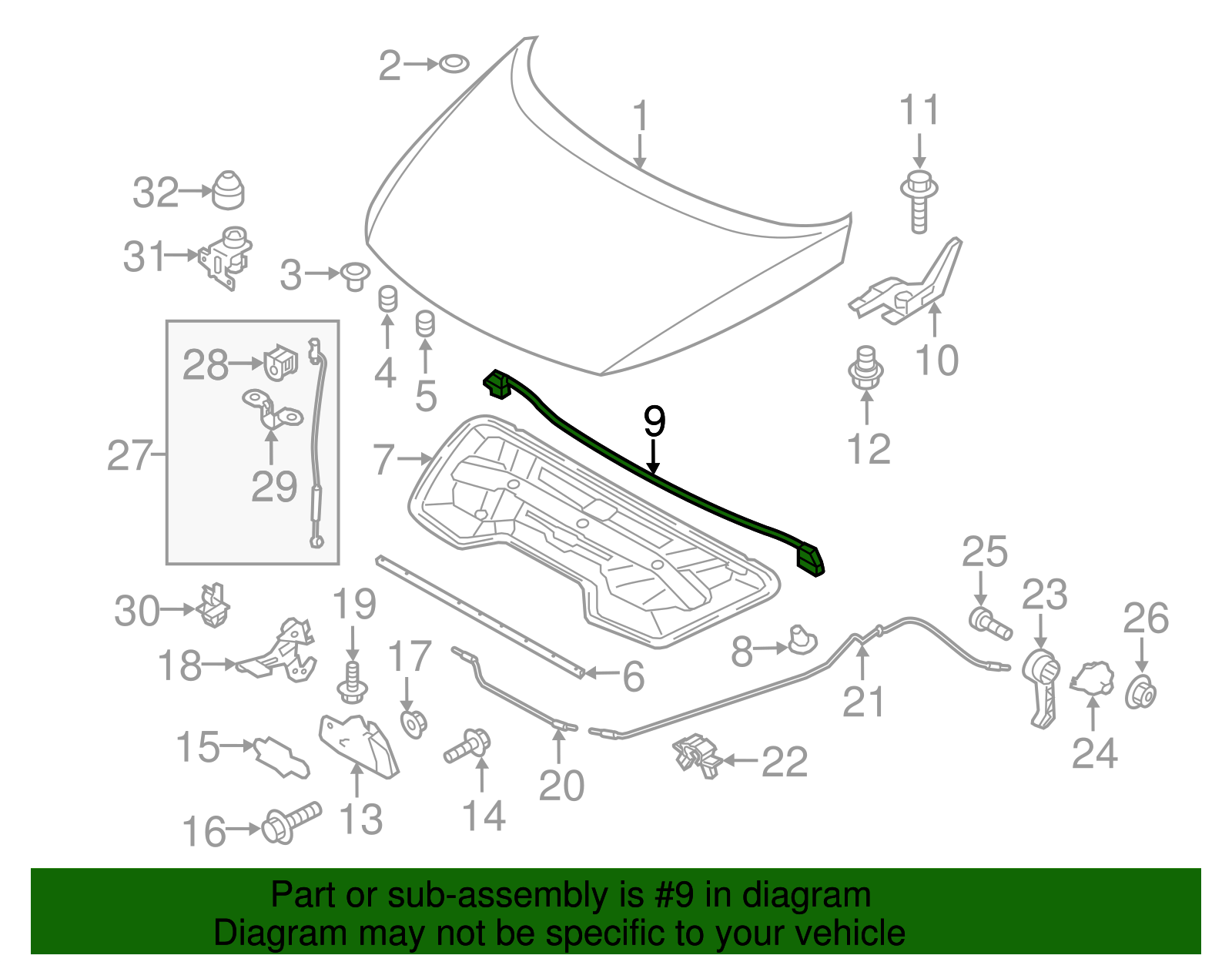 86430-3W000 - Rear Weather-Strip 2011-2016 Kia Sportage | Kia.Parts Store