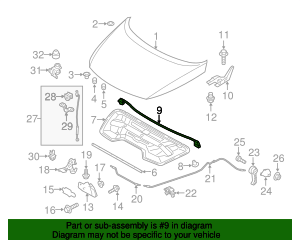 2011-2016 Kia Sportage Rear Weather-Strip 86430-3W000 | OEM Parts Online