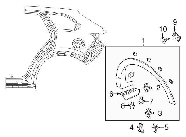 2016-2023 Mazda CX-9 Wheel Opening Molding TK48-51-W50H | OEM Parts Online