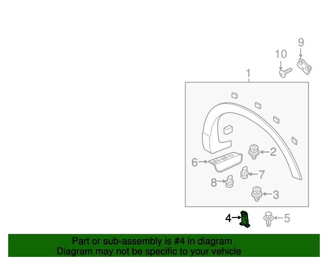 2016-2023 Mazda Wheel Opening Molding Fastener D10J-51-W24 | Mazda-Parts