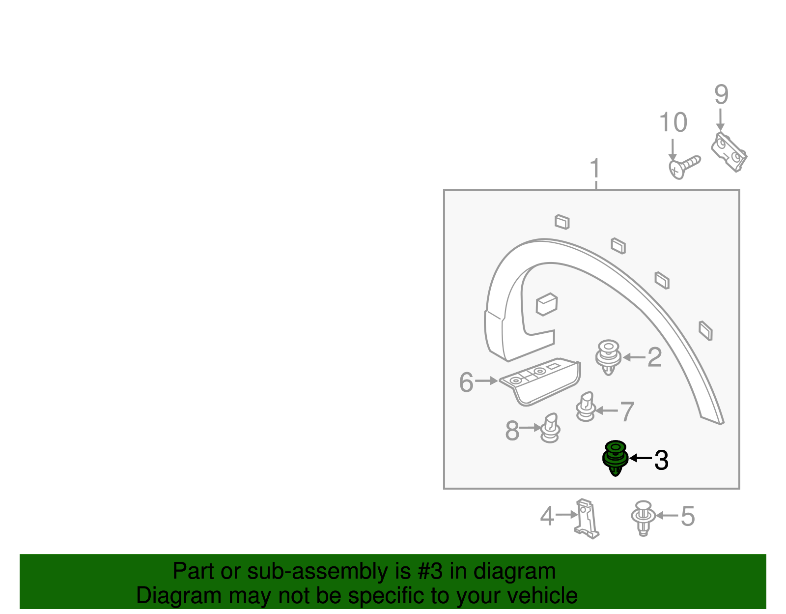 2013-2023 Mazda Wheel Opening Molding Retainer Clip KD53-51-W24 | Mazda ...