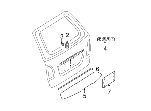 211-740-05-93 - Lift-Gate Latch Handle 2004-2009 Mercedes-Benz ...