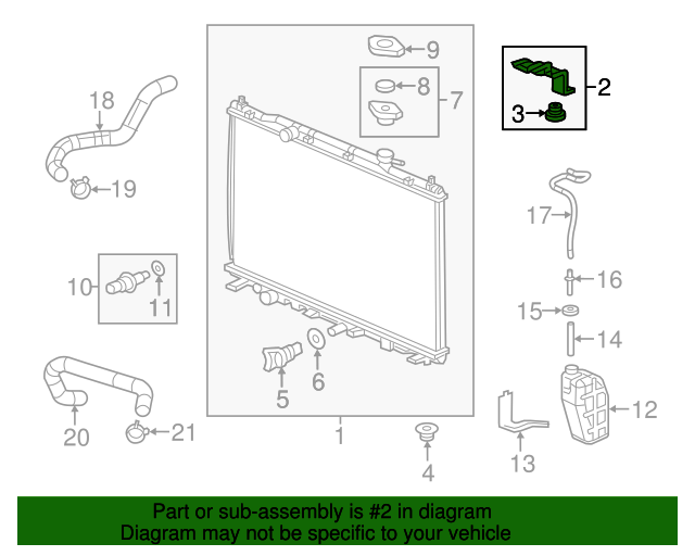 74176-T0A-A00 - Bracket L Radiator Mounting (Upper) - 2012-2016 Honda ...