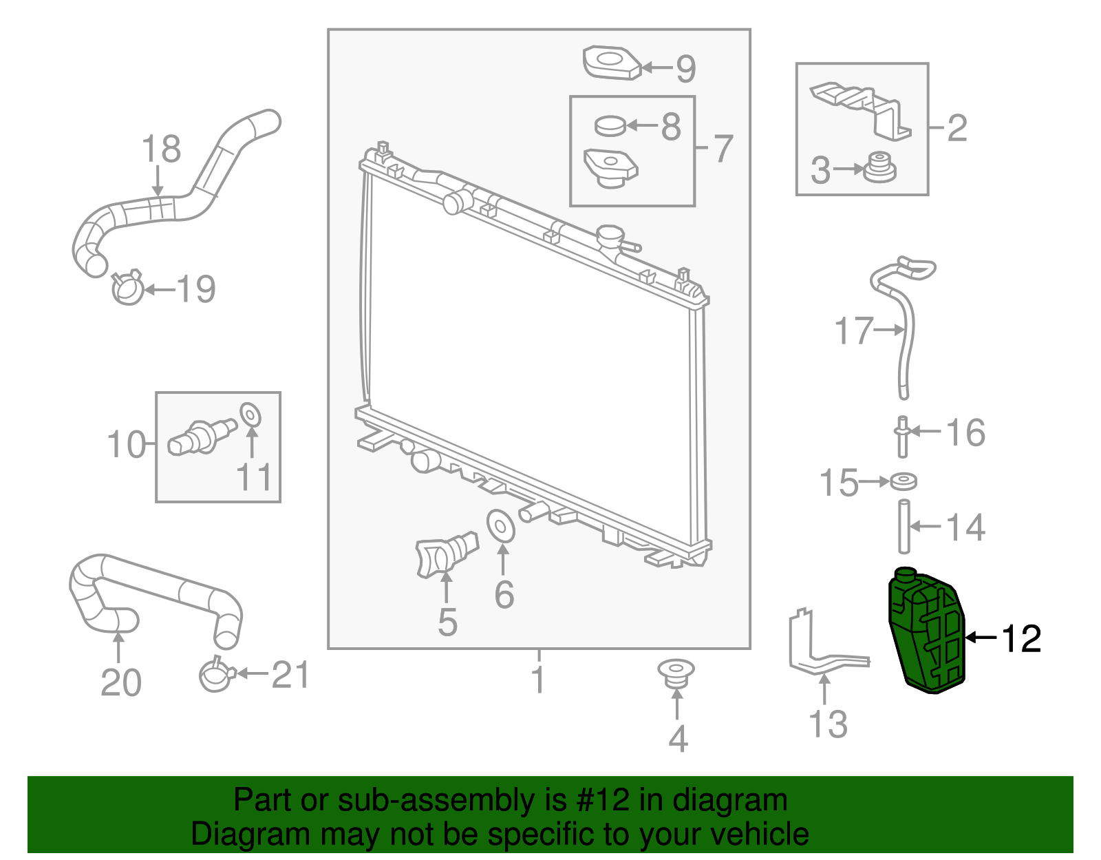 19101-R5A-A00 - Reservoir Tank 2012-2016 Honda CR-V | Honda Parts Online