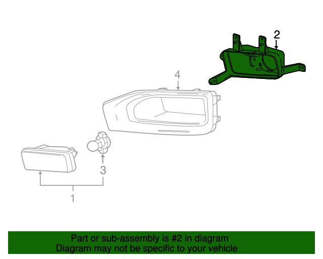 2015-2020 GM Fog Lamp Assembly Bracket - Passenger Side (RH) 22936483 ...