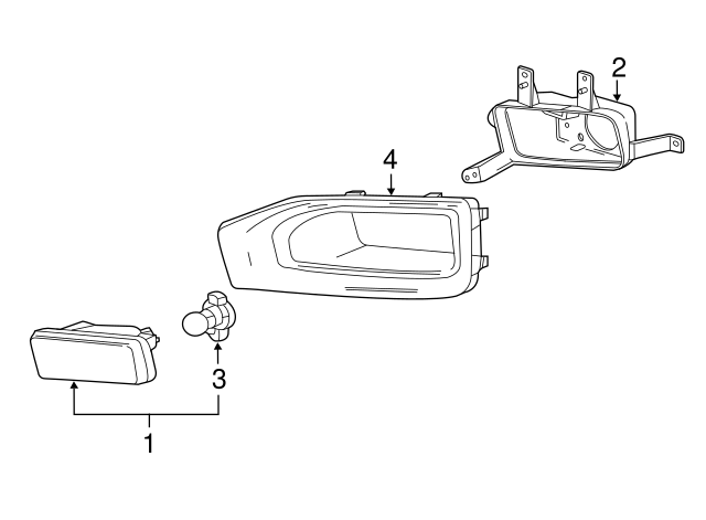 2015-2020 GM Passenger Side Parking and Front Fog Lamp Bracket 22936483 ...