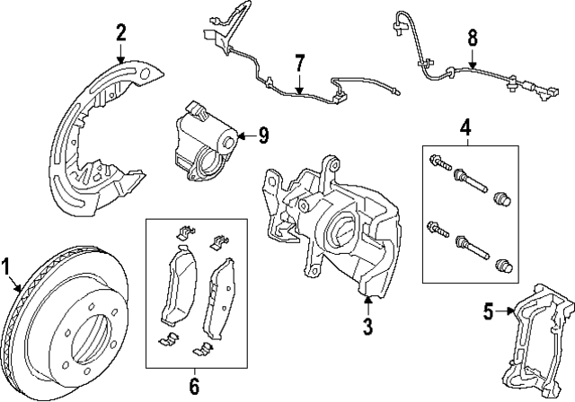 2024 Ford Ranger Caliper Mount MB3Z-2B511-F | OEM Parts Online