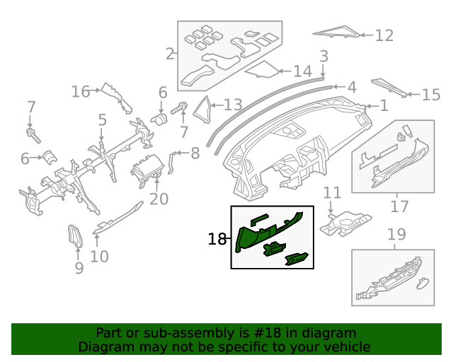 2018-2019 Mazda 6 Lower Panel - Driver's Side (LH) GRF5-64-280B-3A ...