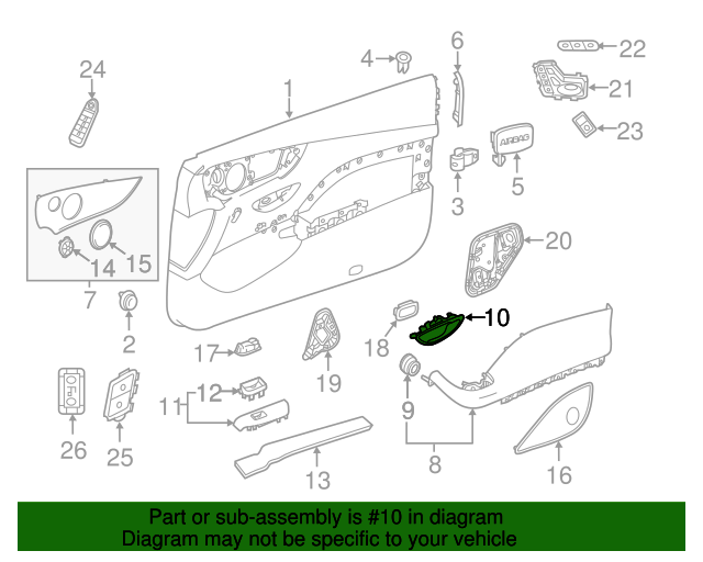 238-760-35-00-64-9051 - Interior Door Handle 2018-2023 Mercedes-Benz ...