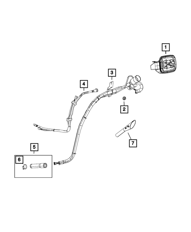 2011-2021 Mopar Fuel Filler Hose 4578882ac | Mopar Parts Unlimited