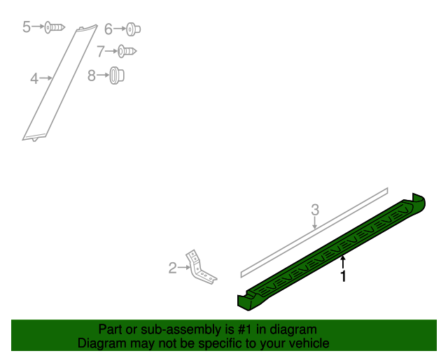 2019-2020 Nissan Armada Running Board 96101-6GY1B | Nissan Parts Plus