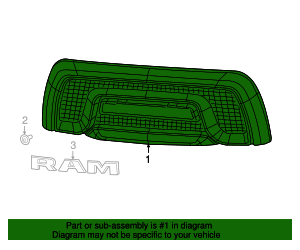 2017-2018 Ram 2500 Grille 6CY79RXFAA | TascaParts.com