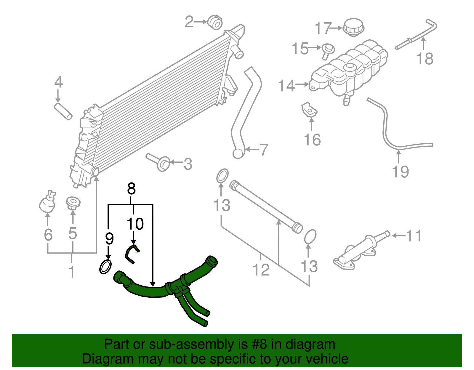 FL3Z-8286-B - Lower Hose 2015-2020 Ford F-150 | Big 3 Auto Parts