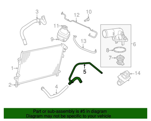 2011-2012 Dodge Journey Upper Hose 05058881AB | Mopar Parts Canada