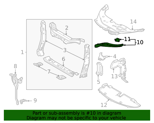 53203-62010 - Radiator Support Panel 2016-2020 Toyota Mirai ...