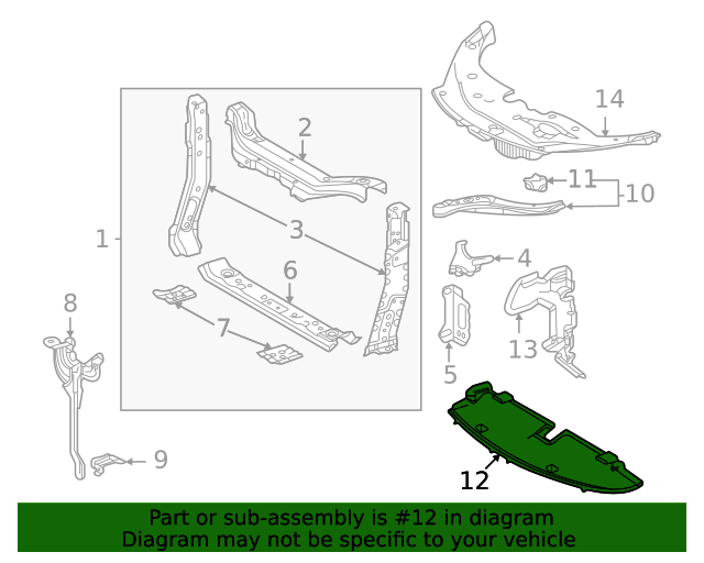 16592-77010 - Radiator Support Air Deflector - 2016-2020 Toyota Mirai ...