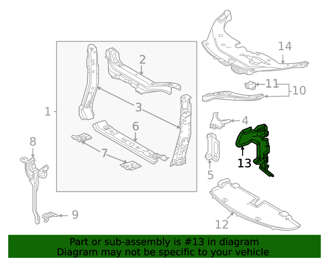 2016-2020 Toyota Mirai Radiator Support Baffle 16593-77010 | Toyota ...