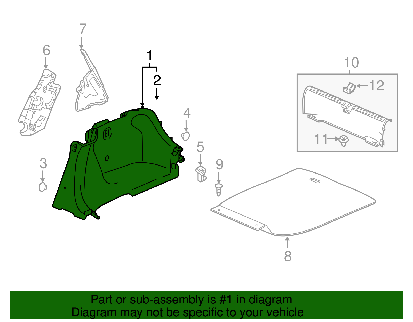 84601-TVA-A02ZA - Trunk Side Trim 2018-2022 Honda Accord | Honda Parts ...