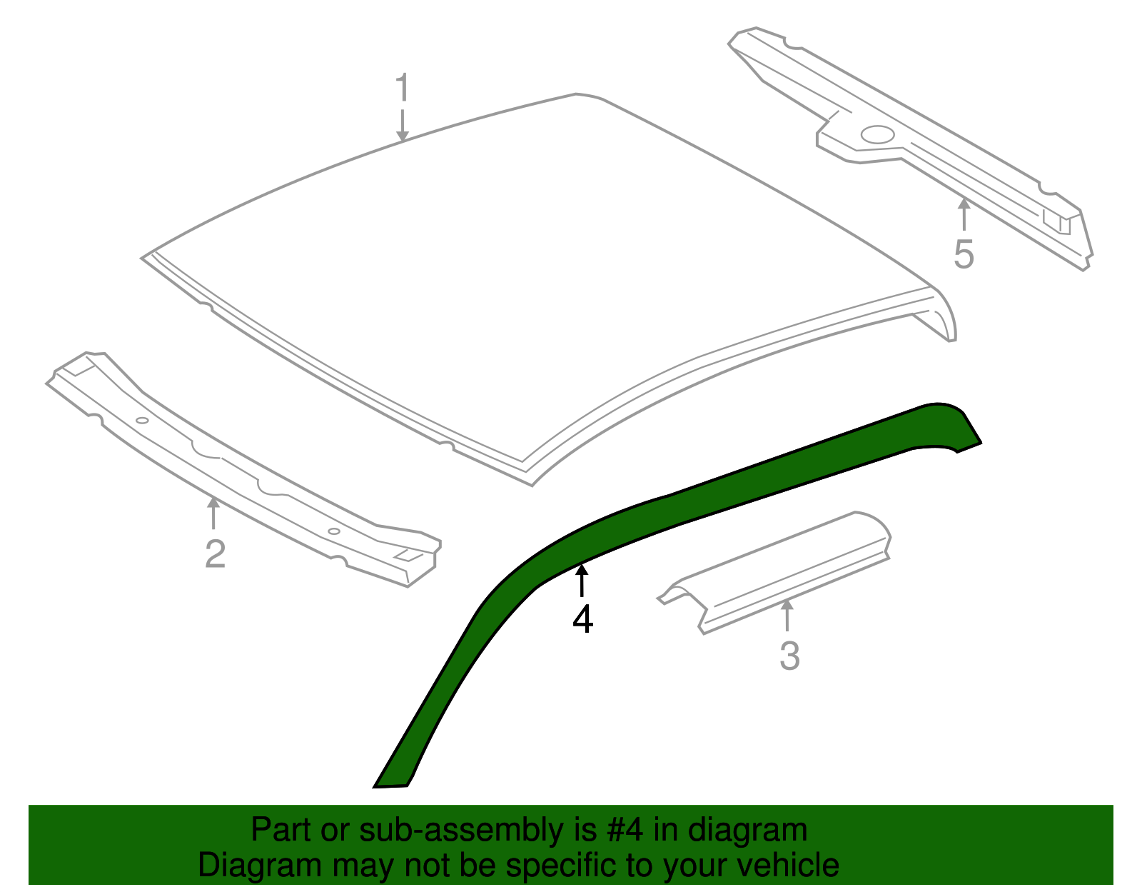 2005-2014 Toyota Right Passenger Molding Roof Drip Tacoma | Sparks Parts