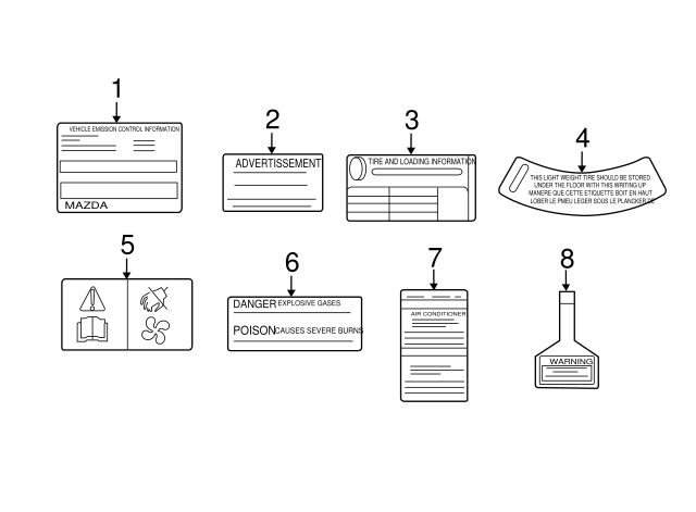 2004-2020 Mazda Spare Tire Label LD47-69-074 | TascaParts.com