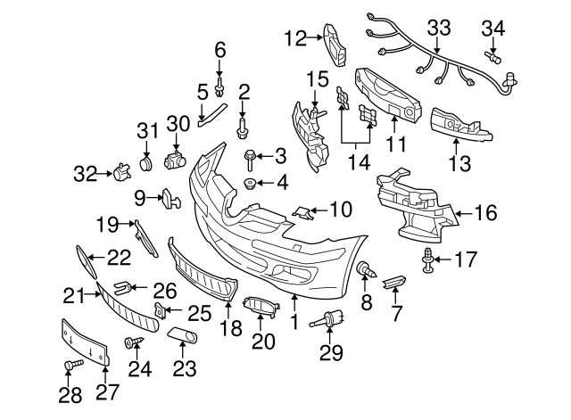 171-885-14-25-9999 - Bumper Cover - 2005-2008 Mercedes-Benz ...
