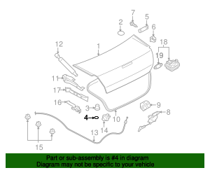 2004-2012 Mitsubishi Trunk Lid Protector MB368383 | Mitsubishi Parts ...