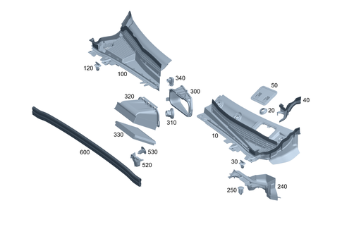 Water Deflector with Intake Bowl for 2024 Mercedes-Benz EQE 500 SUV ...