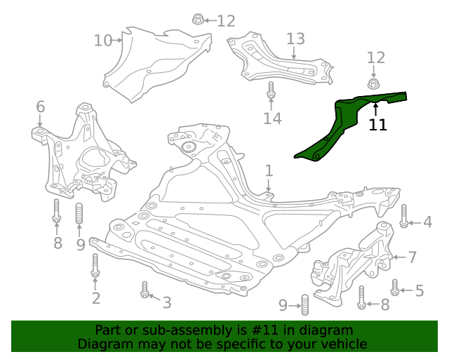 2020-2023 Audi Suspension Sub-Frame Cross-Member Brace 4K0-399-299-F ...