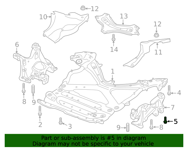 N-912-705-01 - Engine Cradle Mount Bolt 2019-2024 Audi | Audi OEM Parts
