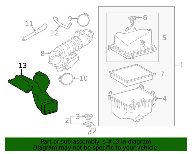 17750-0P080 - Engine Air Intake Hose 2019-2024 Lexus ES350 ...