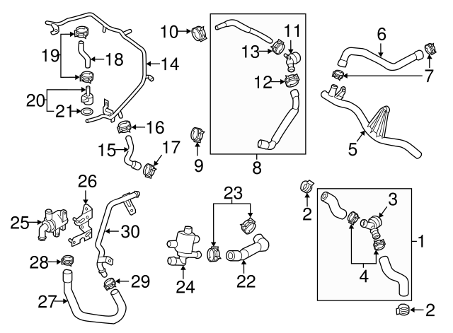 2015-2020 Audi Water Inlet Hose 5Q0-122-157-AB | Audi OEM Parts