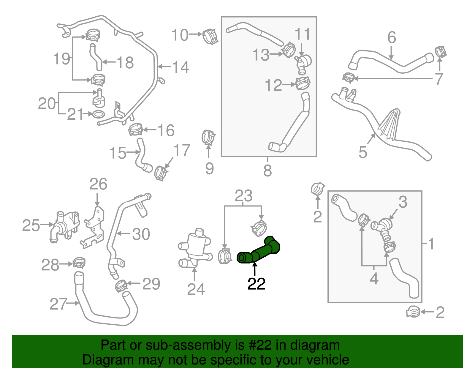 2015-2020 Audi Water Inlet Hose 5Q0-122-157-AB | Audi USA Parts