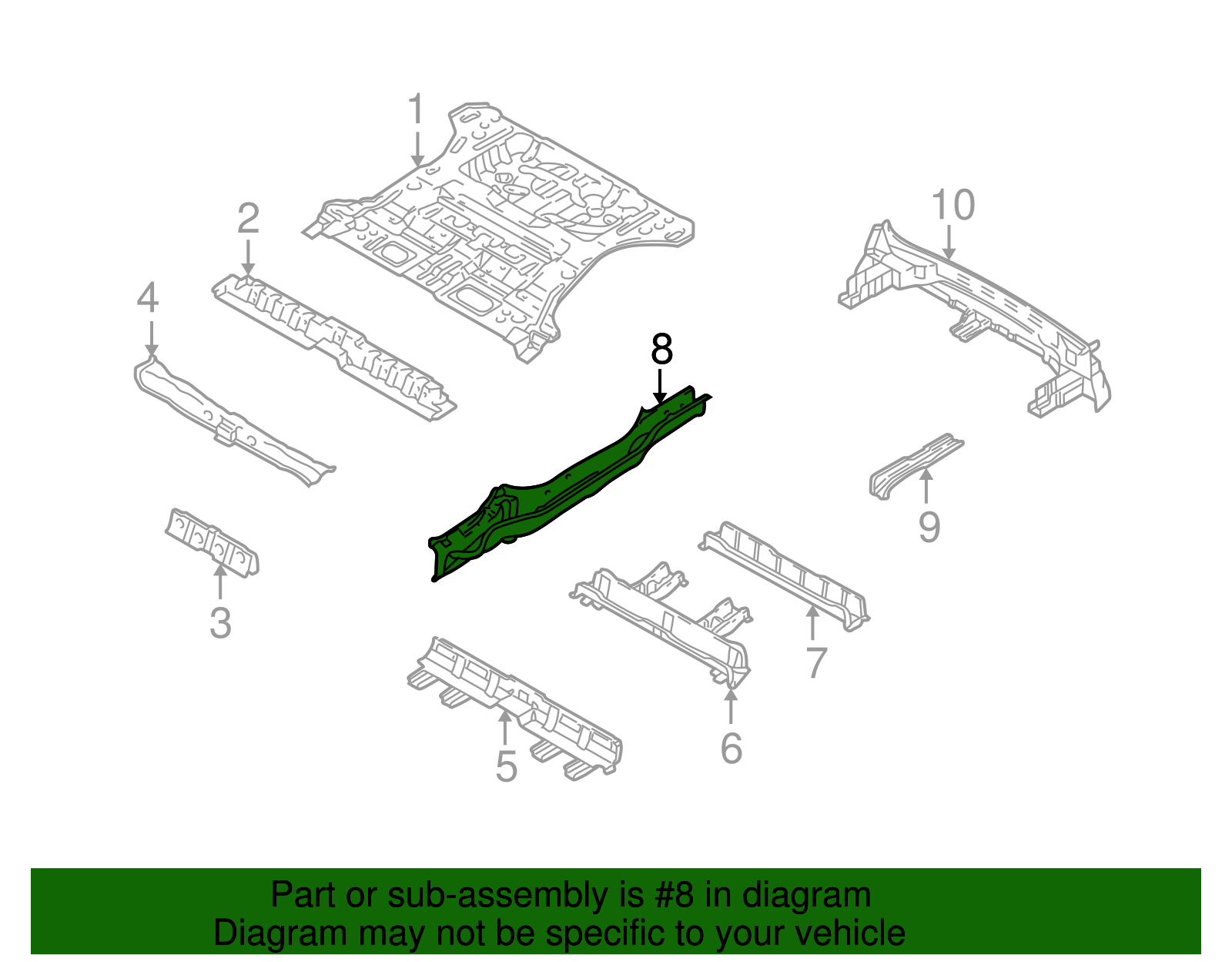 2001-2002 Hyundai Santa Fe Rail 65710-26300 | Hyundai Wholesale Direct
