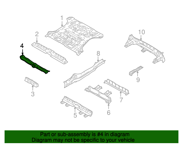 2001-2006 Hyundai Santa Fe Upper Cross-Member 65541-26000 | OEM Parts ...